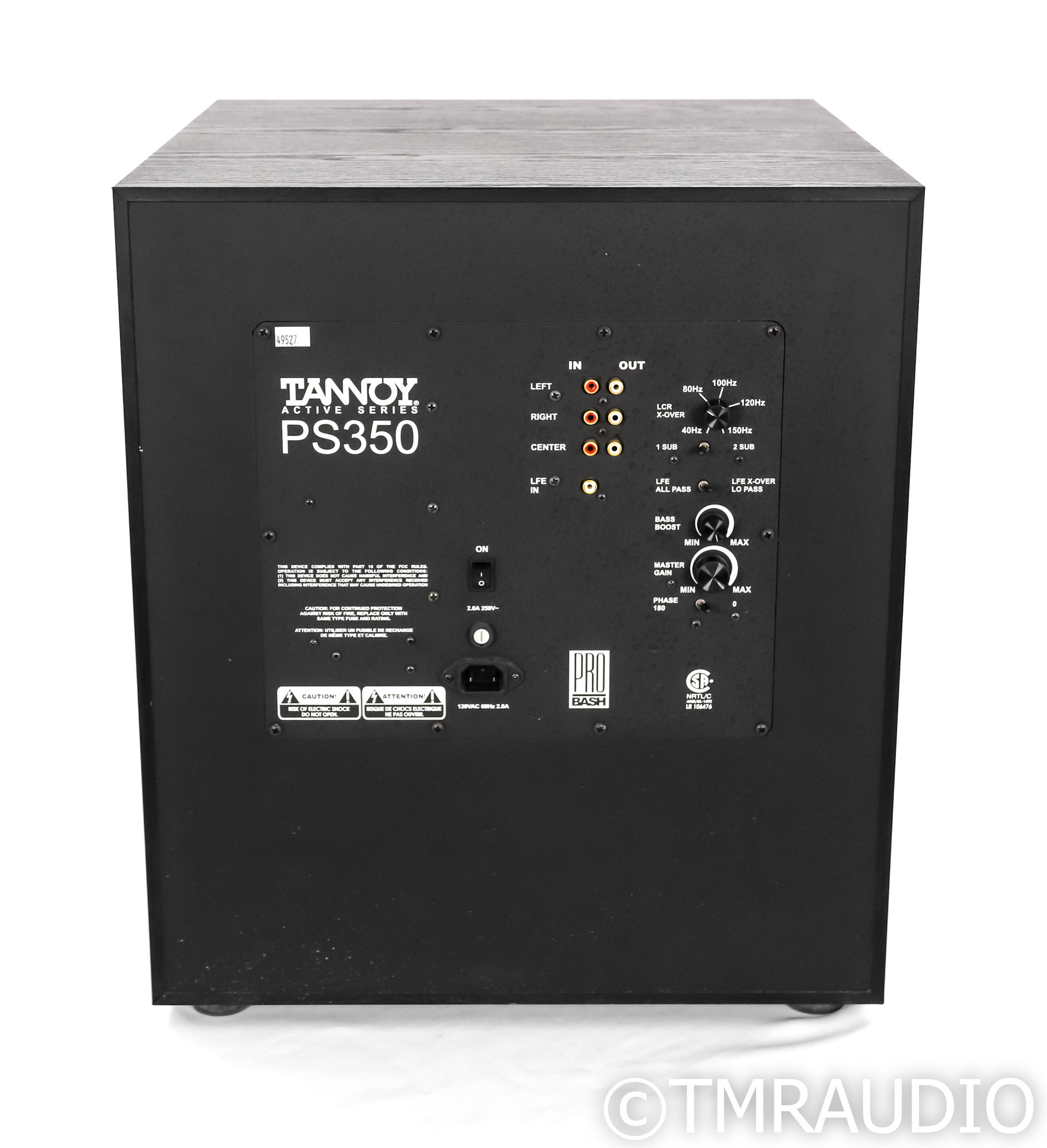 Tannoy PS350 15" Powered Subwoofer; Black Ash; P-350 - The Music Room