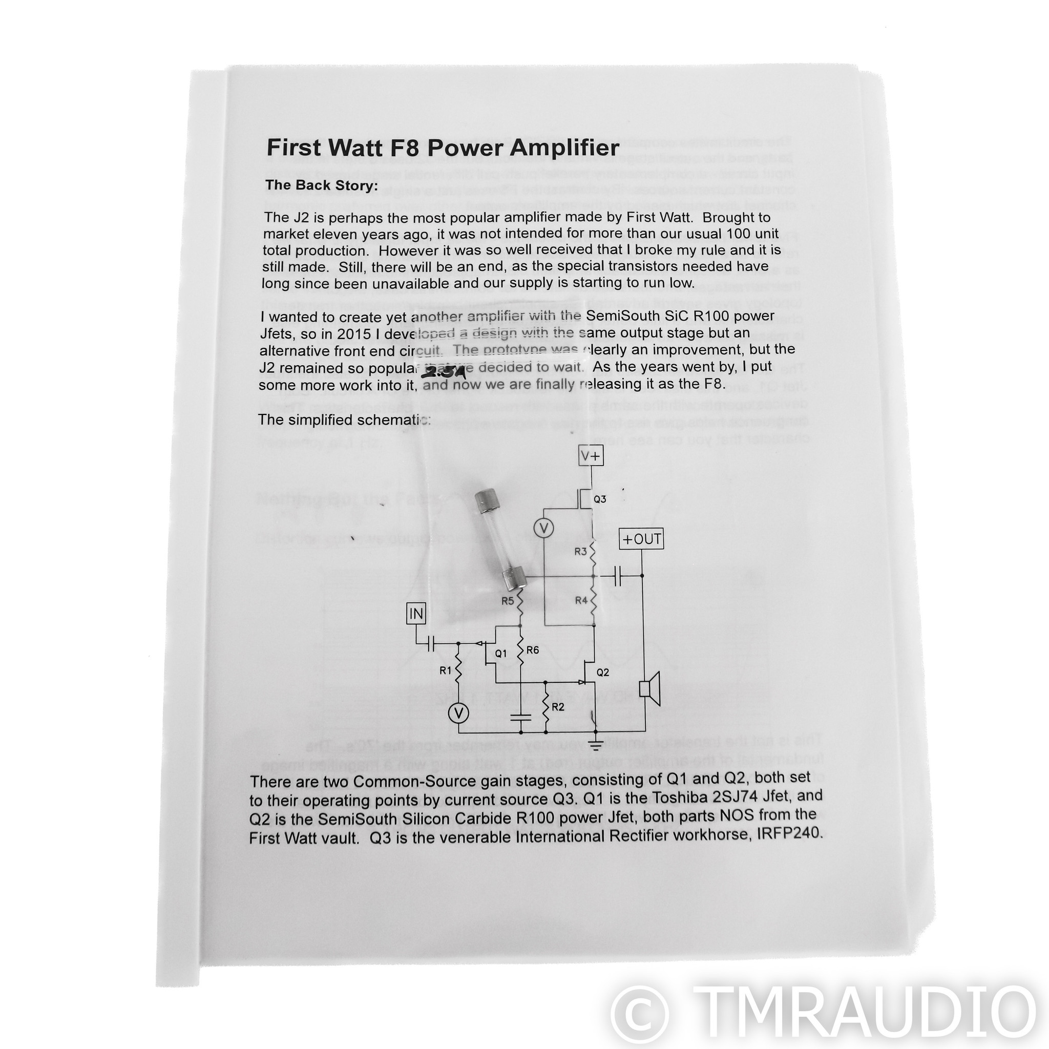 First Watt F8 Stereo Power Amplifier; Black - The Music Room