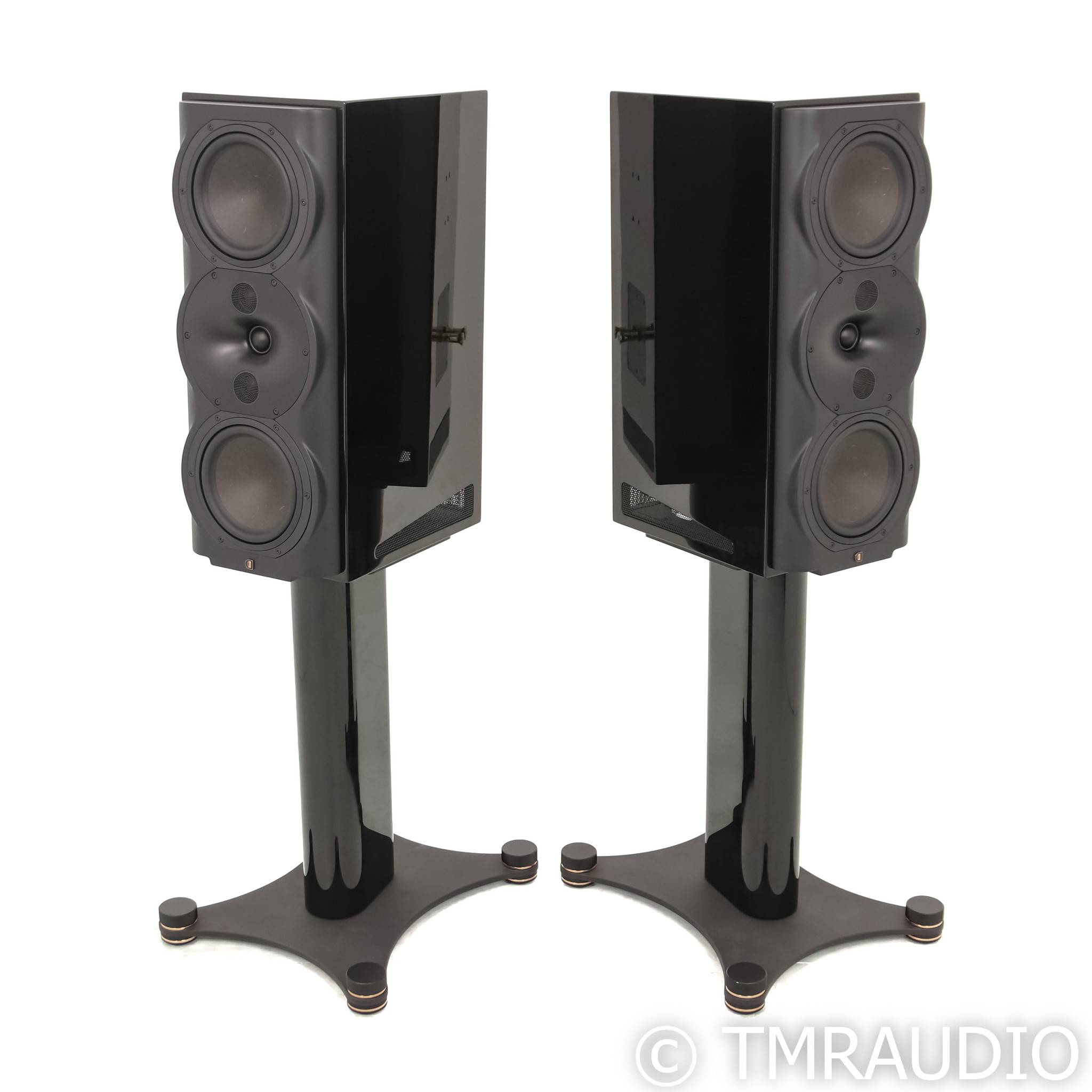 Perlisten R5m Bookshelf Speakers; Black High Gloss Pair with Stands; R5 ...