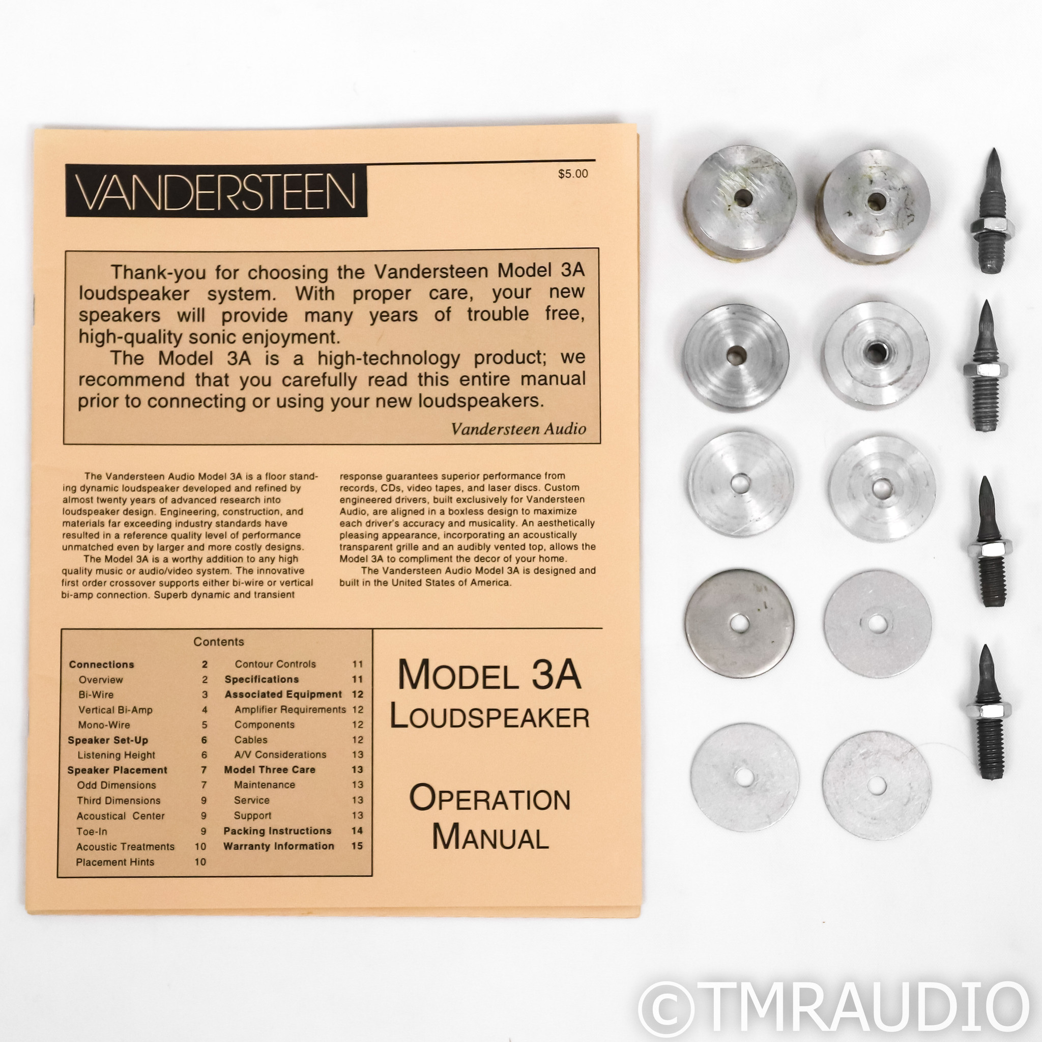 Vandersteen Model 3A Signature Floorstanding Speakers; Oak Pair - The ...