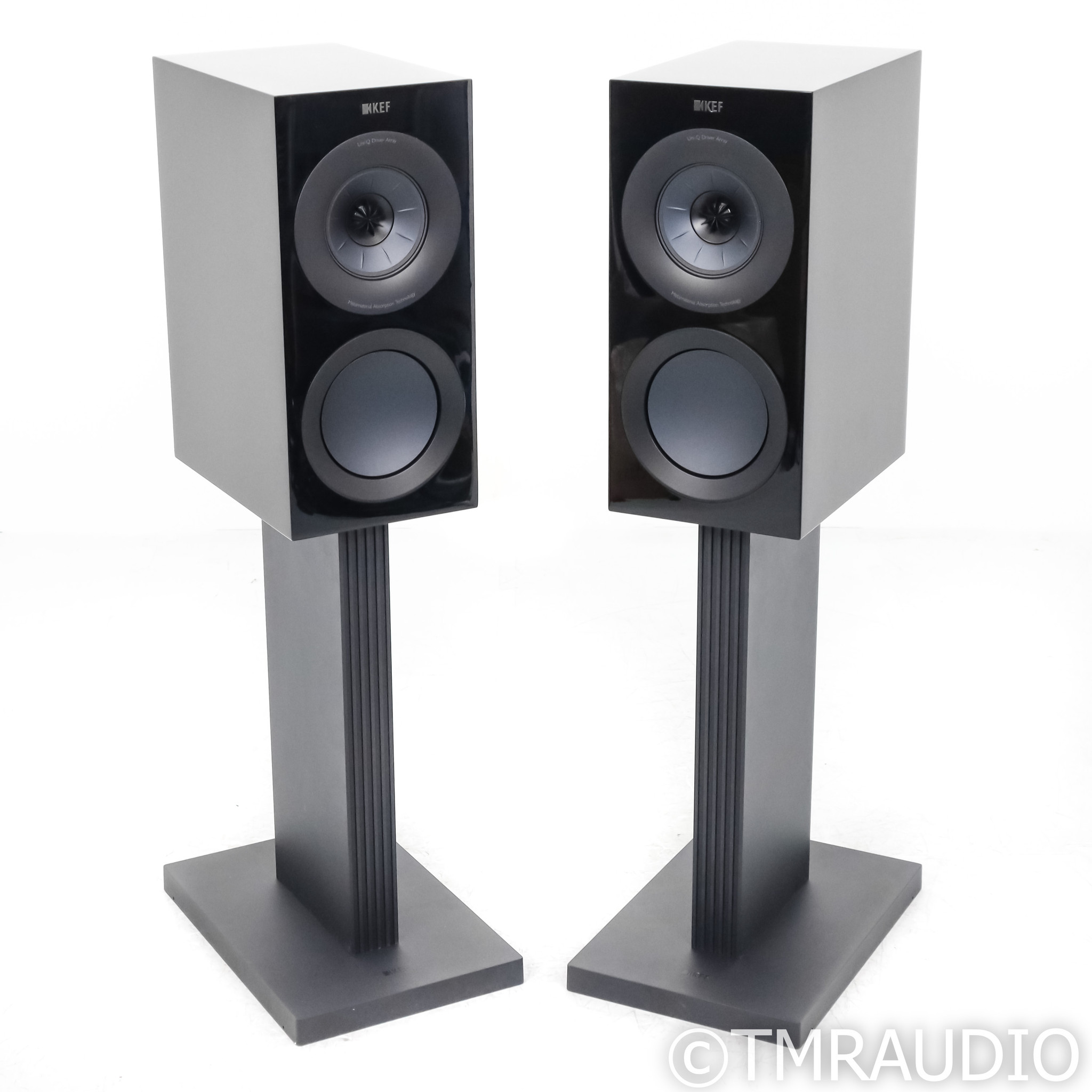 KEF R3 Meta Bookshelf Speakers; Black Pair with S3 Stands - The Music Room