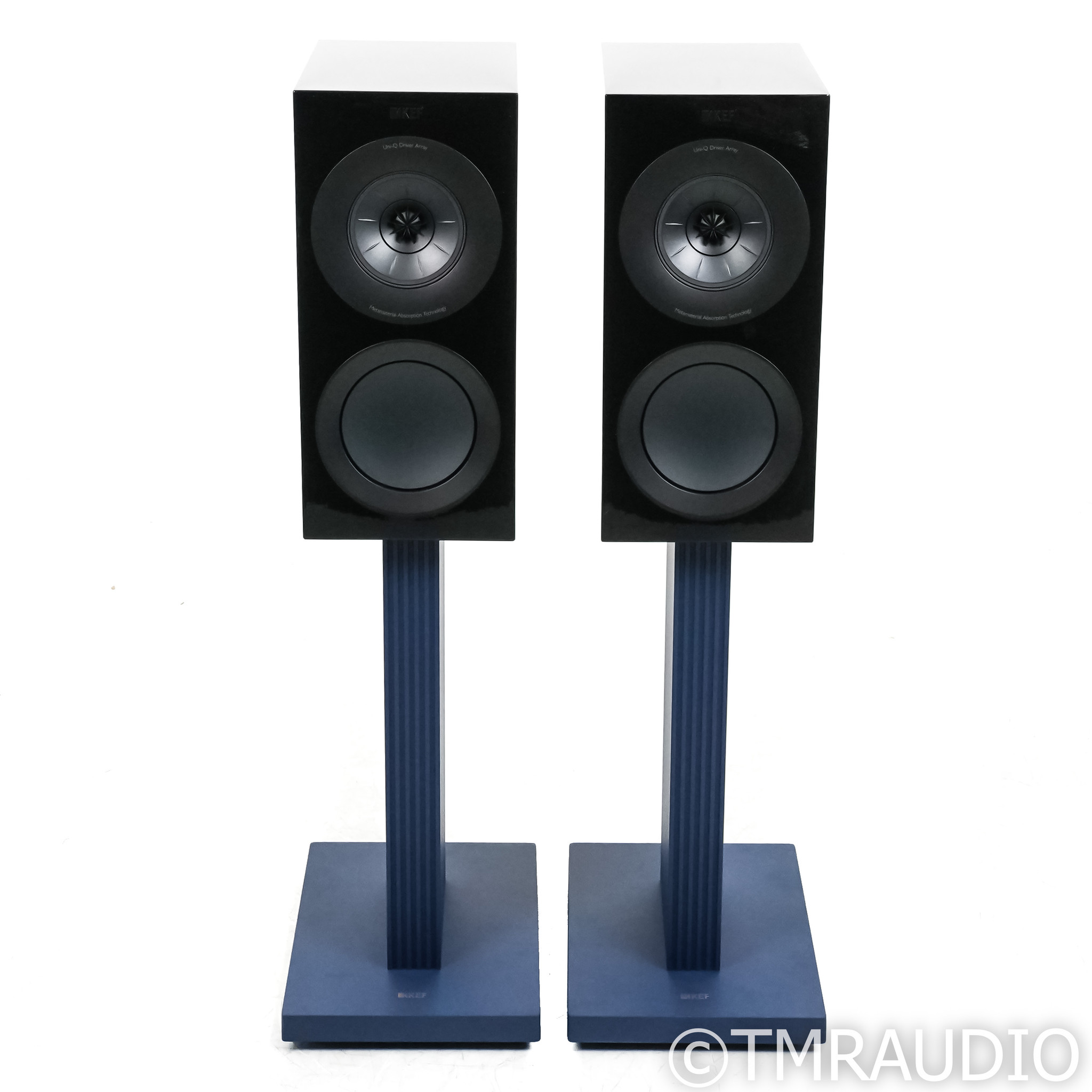 KEF R3 Meta Bookshelf Speakers; Black Pair w/ Indigo S3 Stands - The ...