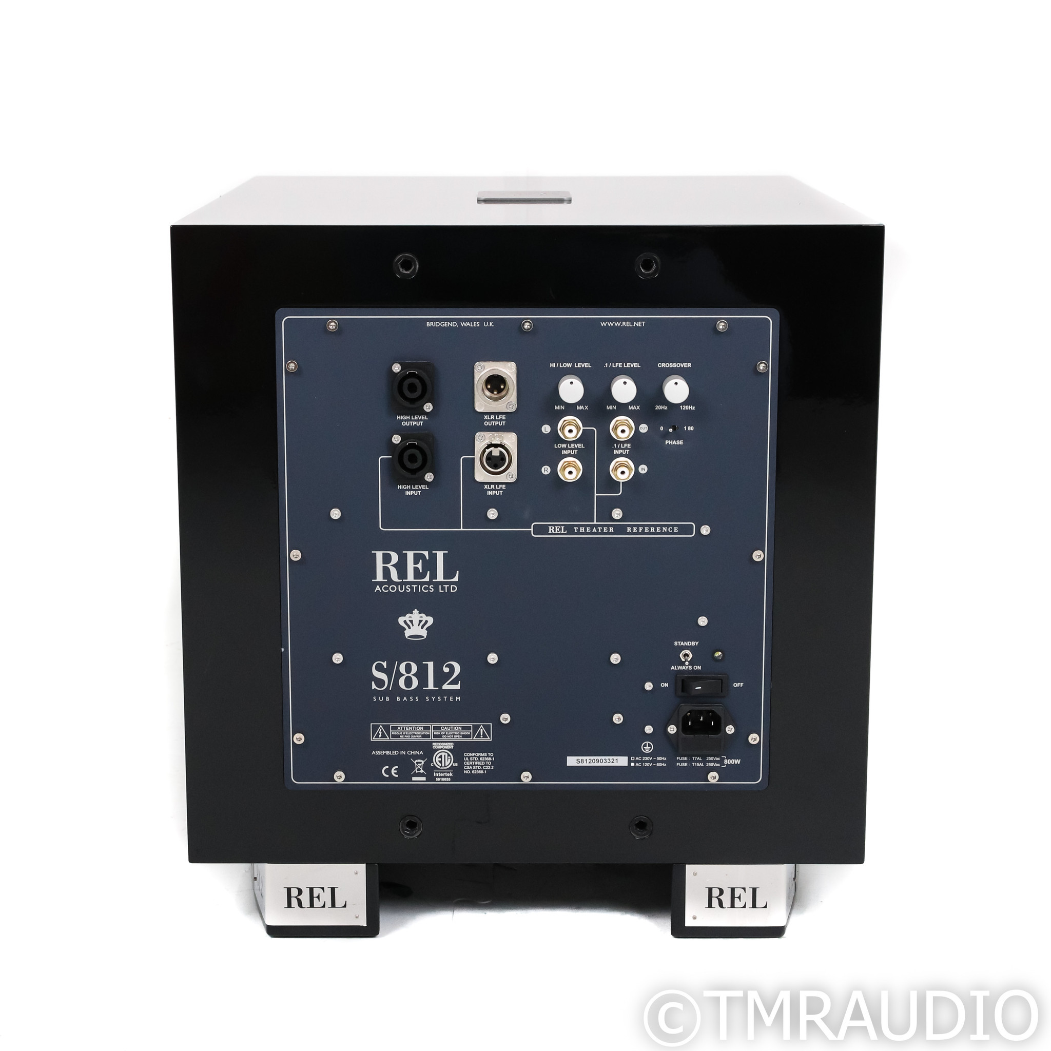 REL S/812 12" Powered Subwoofer; Gloss Black (SOLD5) - The Music Room