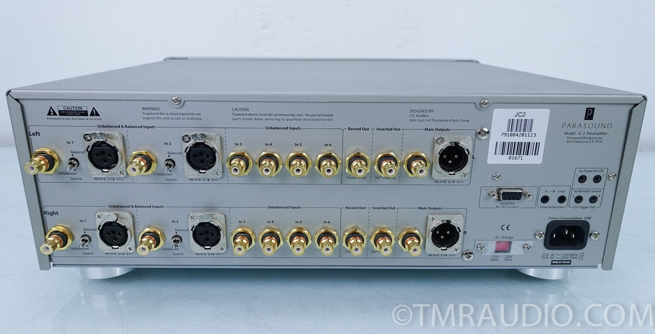 Parasound JC 2 Preamplifier in Factory Box; JC2 Preamp - The Music Room
