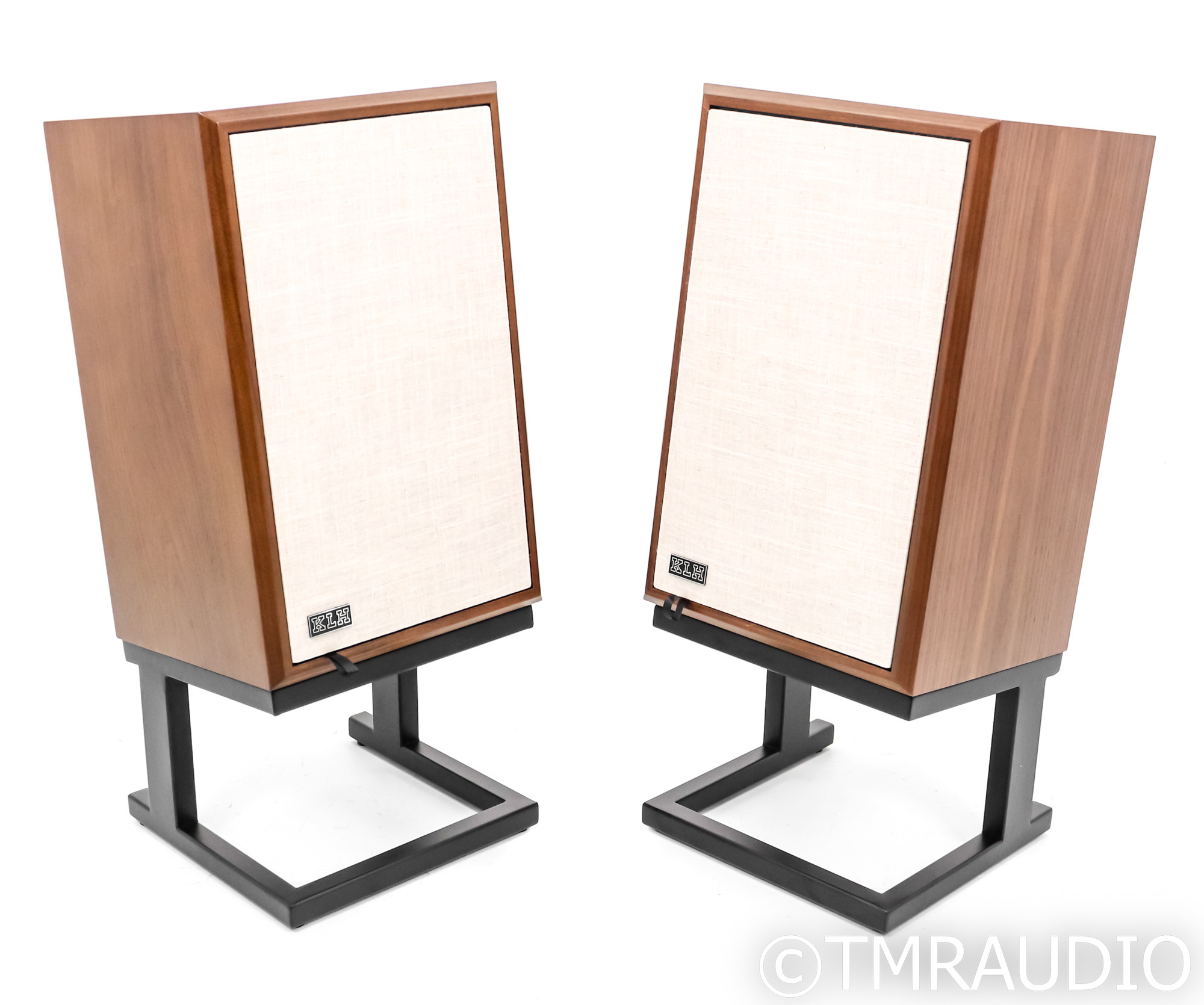 KLH Model Three Floorstanding Speakers; Model 3; Walnut Pair w Stands ...