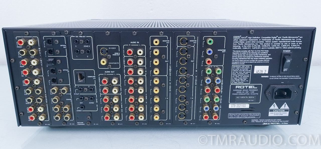 Rotel RSP-1098 Preamplifier / Processor; 7.1 Surround - The Music Room