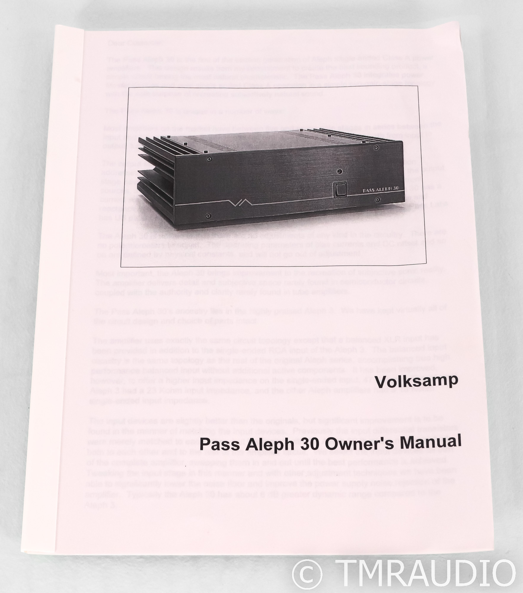 Pass Labs Aleph 30 Stereo Power Amplifier; Black - The Music Room