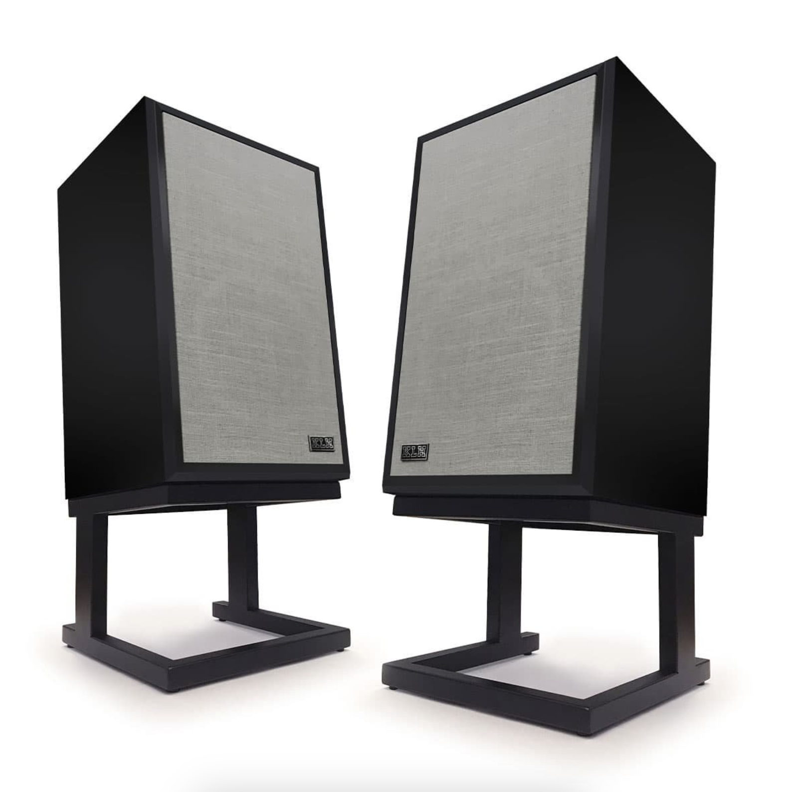 KLH Model Three Bookshelf Speakers; Pair with Stands; Nordic Noir w/ Medici Grey Grill (Open Box ...