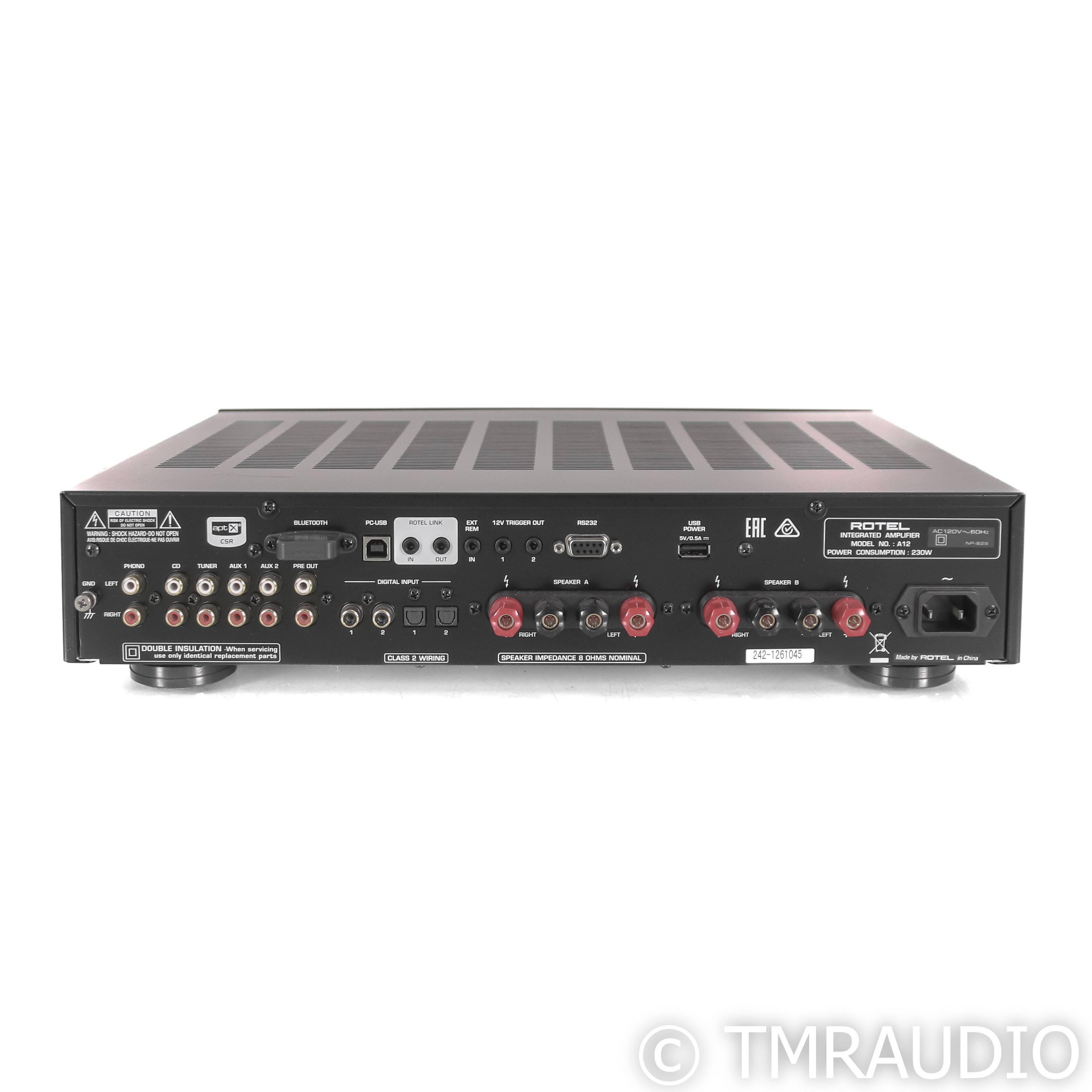 Rotel A12 Stereo Power Amplifier; Bluetooth; Black - The Music Room