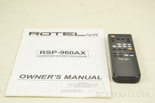Rotel RSP-960AX Surround Sound Processor; Remote, Manual - The Music Room