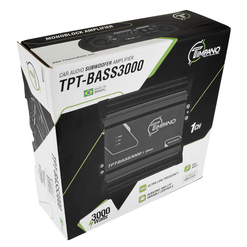 Timpano TPT-BASS3000 1-Ohm Car Audio Bass Amplifier Monoblock Class D ...