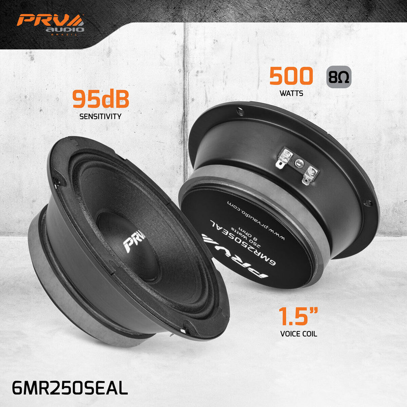 PRV 6MR250SEAL 6.5" Midrange PRO Audio Speaker Sealed Basket / 8-Ohms