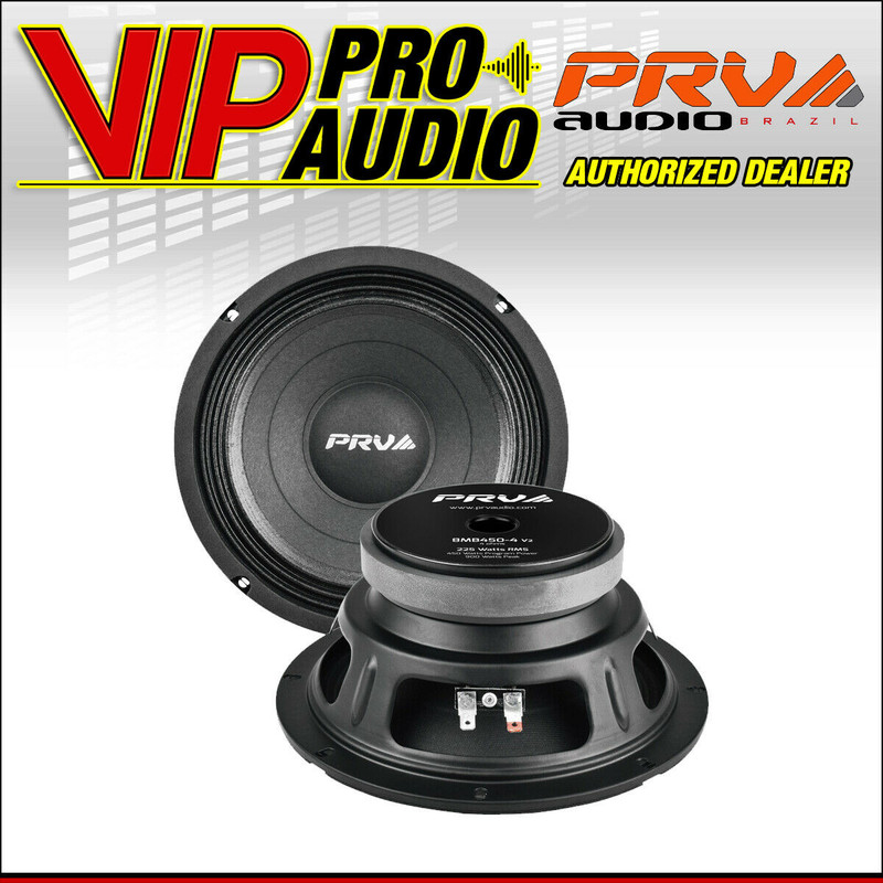 PRV Audio 8MB450 v2 8" Pro Midbass 450 Watts Woofer 8-Ohm Car Audio