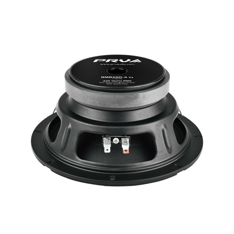 PRV Audio 8MB450 v2 8" Pro Midbass 450 Watts Woofer 8-Ohm Car Audio