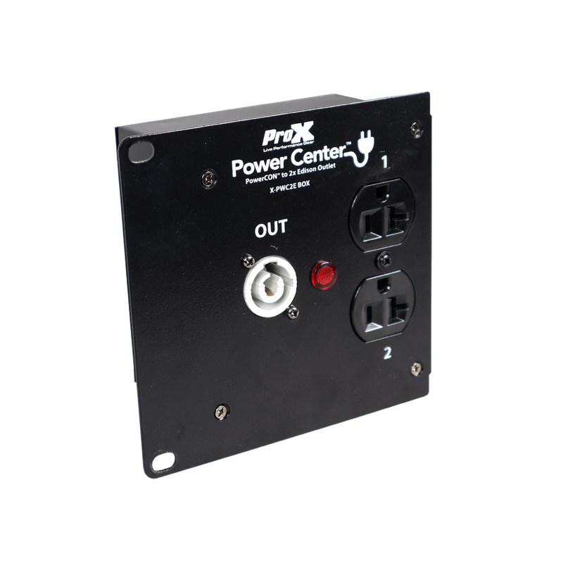 ProX X-PWC2E BOX PowerCON compatible to 2X Edison Power Outlet Box 20A ...