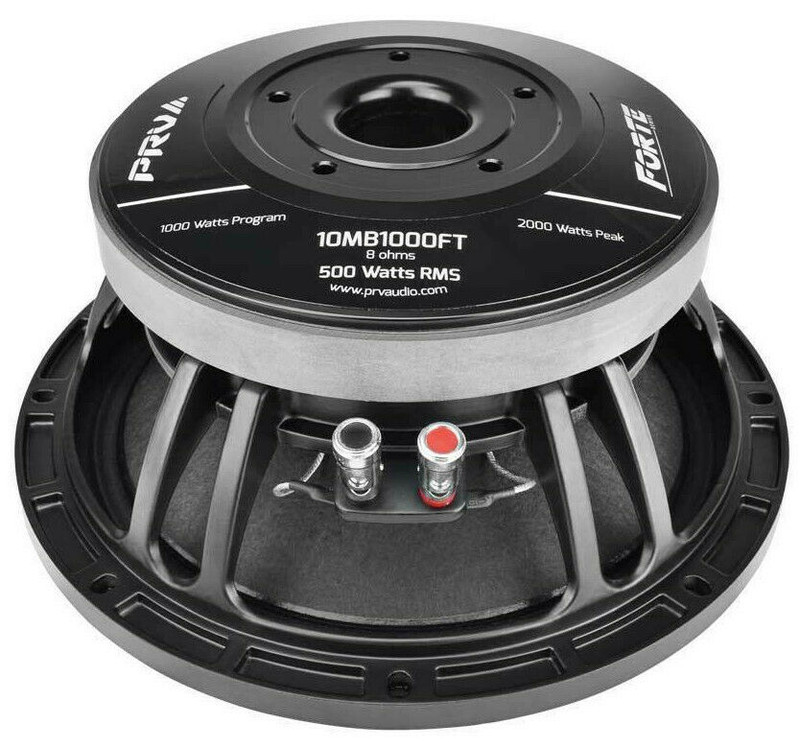 4x PRV AUDIO 10MB1000FT 10" Mid Bass, Aluminum Basket 3" VC, 500W FORTE ...