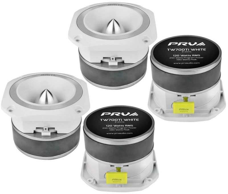 PRV TW700Ti WHITE Titanium 4" Super Bullet Tweeter 8-Ohm 240W 3500 to ...