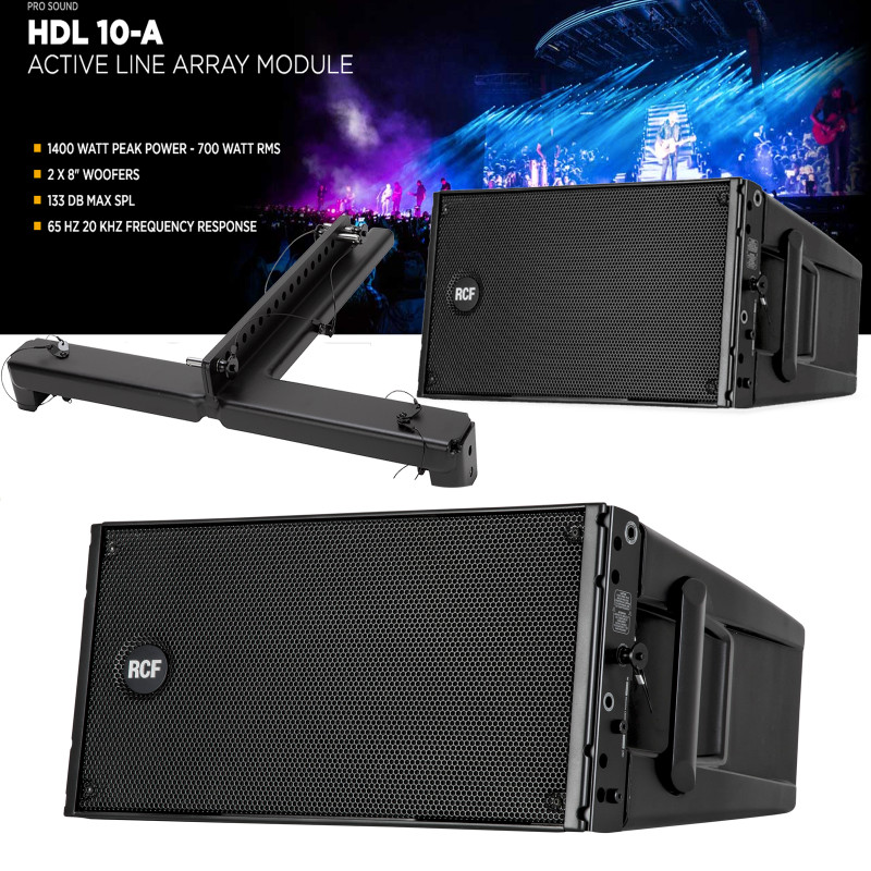 2x RCF HDL10-A Active Line Array Module Amplified DJ/Club 1400W w/ Light Flybar