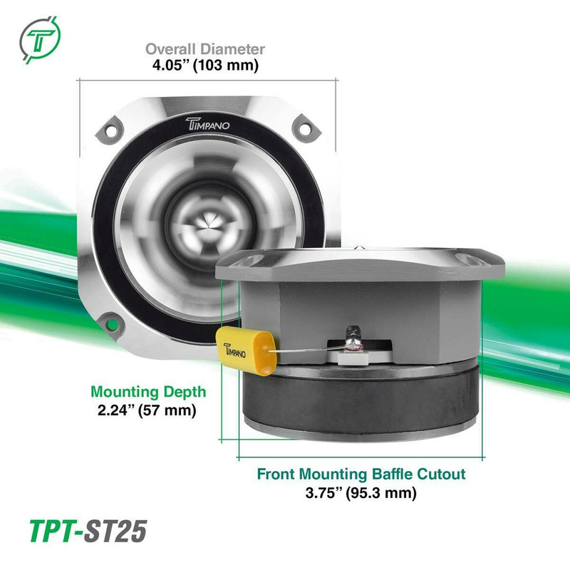 Timpano TPT-ST25 4" PRO / Car Audio Super Bullet Tweeter 200W, 1.5 ...
