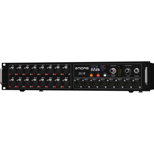 Midas DL16 16 Input, 8 Output Stage Box w/ 16 Midas Microphone ...