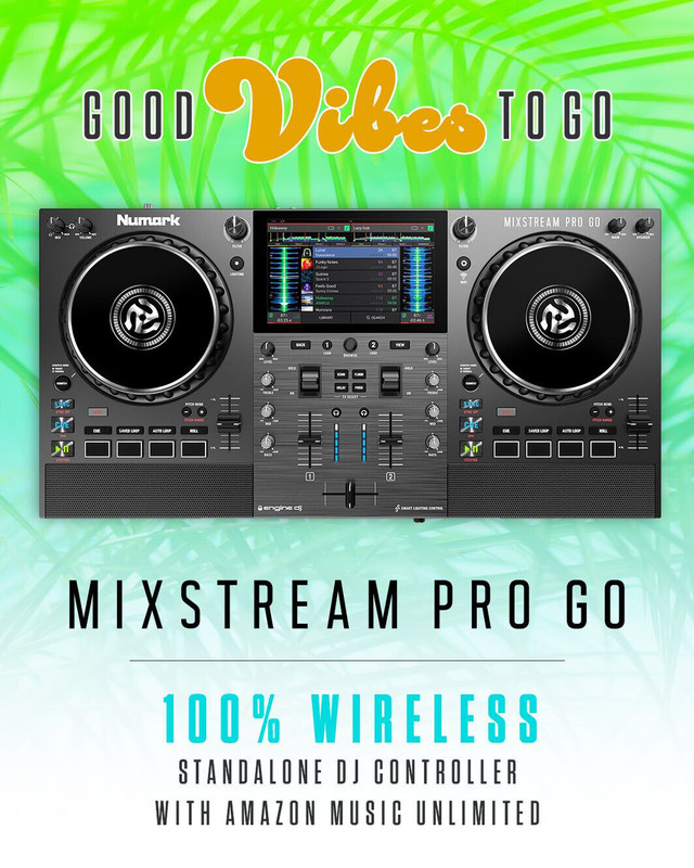 Numark Mixstream Pro Go Battery Powered Streaming DJ Controller w ...
