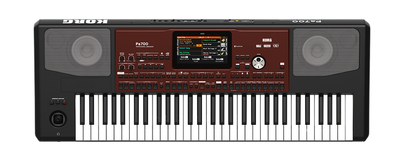 Korg PA700 61-key Arranger Workstation + Konig & Meyer 18860 Red Keyboard Stand