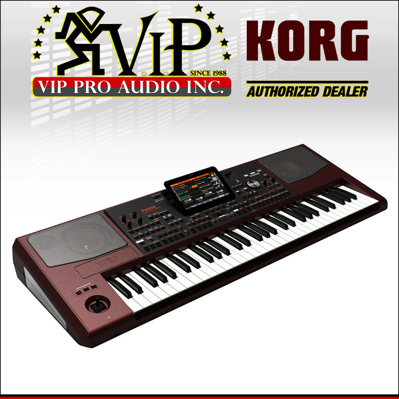 Korg PA1000 61-Key PRO Arranger Light Weight Keyboard + Konig & Meyer 18860 Red Stand