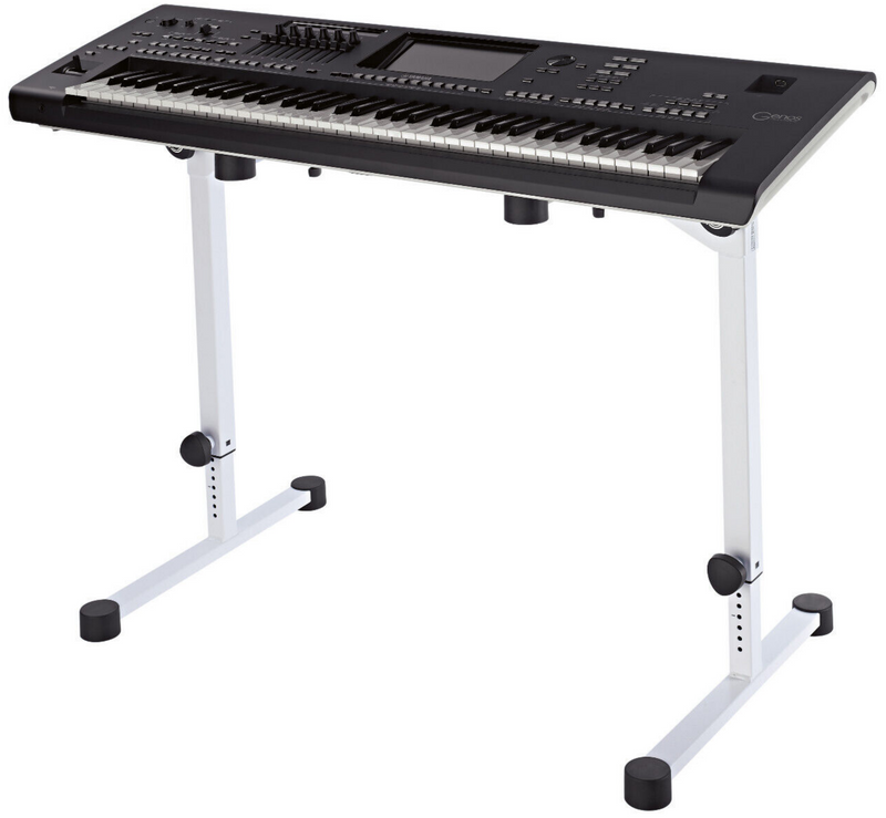 Korg PA700 61-key Arranger Workstation + K&M 18820 White Keyboard Table ...