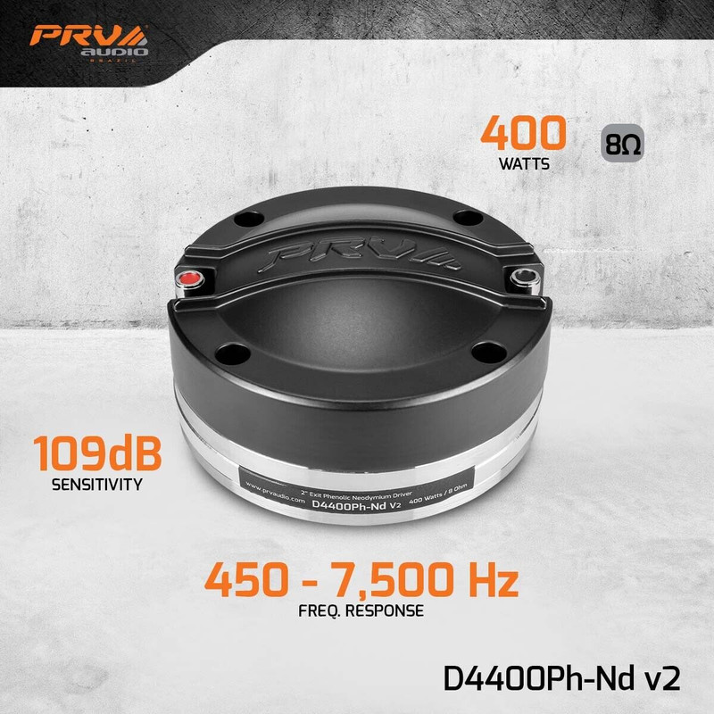 PRV D4400Ph-Nd v2 2" Neodymium Phenolic Compression Driver 8-Ohm 400W ...