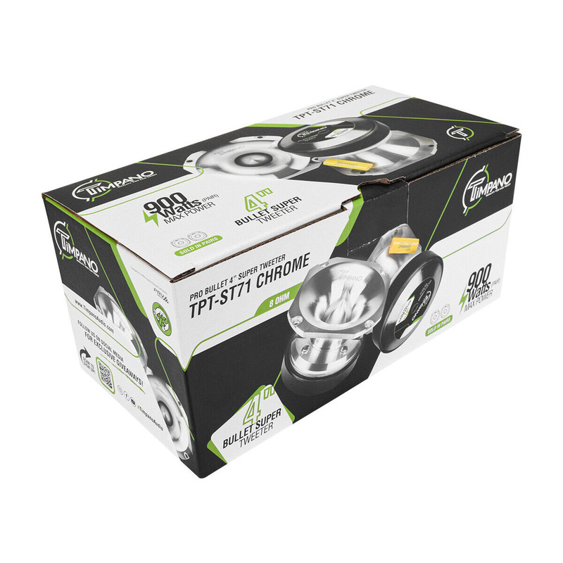 Timpano TPT-ST71 CHROME PRO Bullet 4" Super Tweeter 900 Watts Max Power