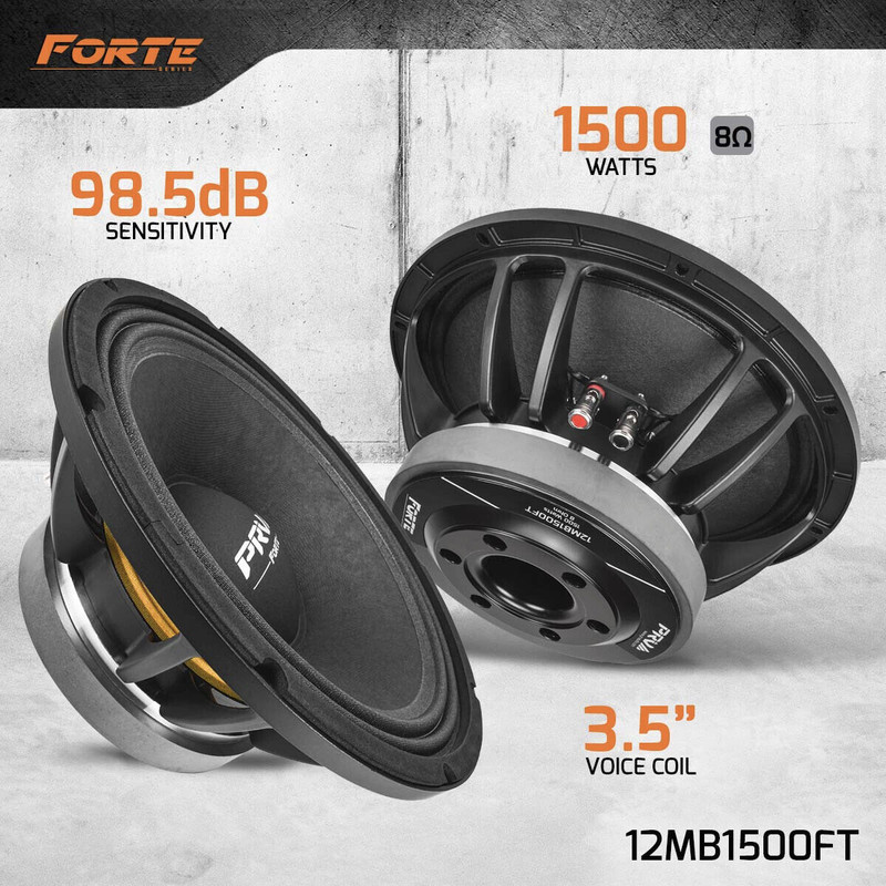 PRV Audio 12MB1500FT 12" Car Audio Midbass Speaker 1500 Watts 8-Ohm ...