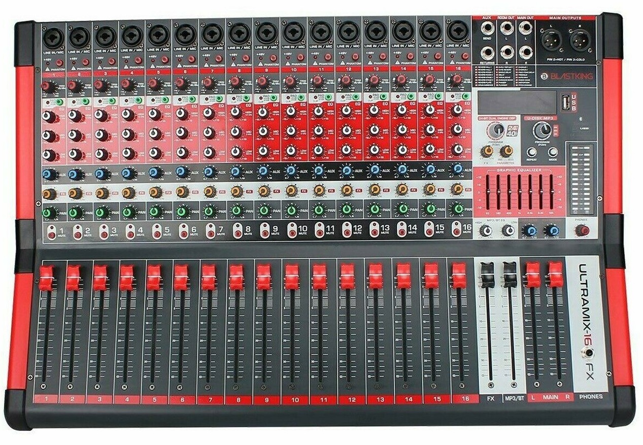 Blast king ULTRAMIX-16FX 16 Channel Analog Stereo Mixing Console w ...