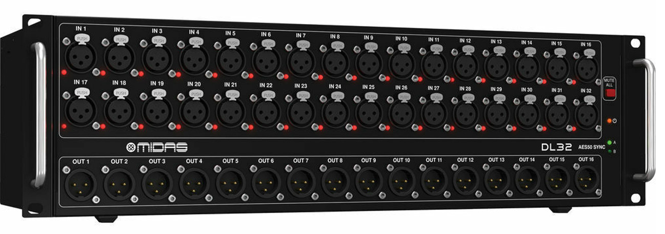 Midas DL32 32 Input, 16 Output Stage Box w/ 32 Midas Microphone ...