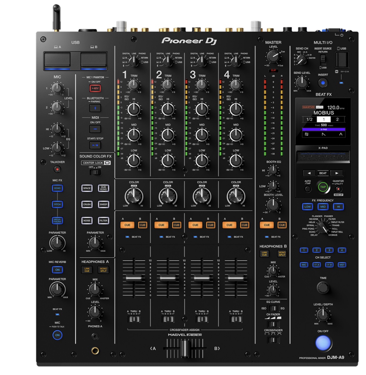 Pioneer DJM-A9 4-Channel Professional DJ Mixer with Bluetooth, For ...