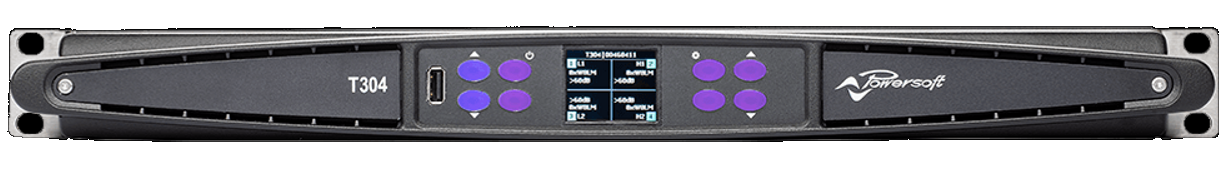 Powersoft T304 3000 Watts 4-channel High-performance Live Sound Amplifier with DSP and Dante ...