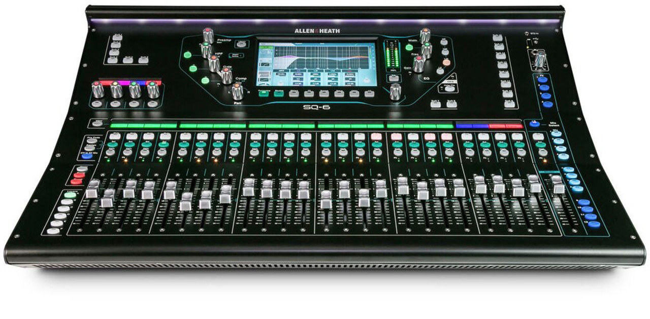ALLEN & HEATH SQ-6 48 CHANNEL 36 BUS DIGITAL MIXER BOARD W/ 25 FADERS ...