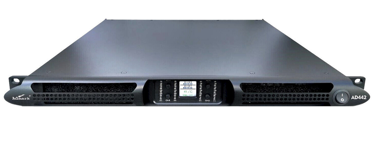 ADMARK AD442 PRO POWER AMPLIFIER ONE SPACE RACK-MOUNTABLE 4200W X 4 @ 8 ...