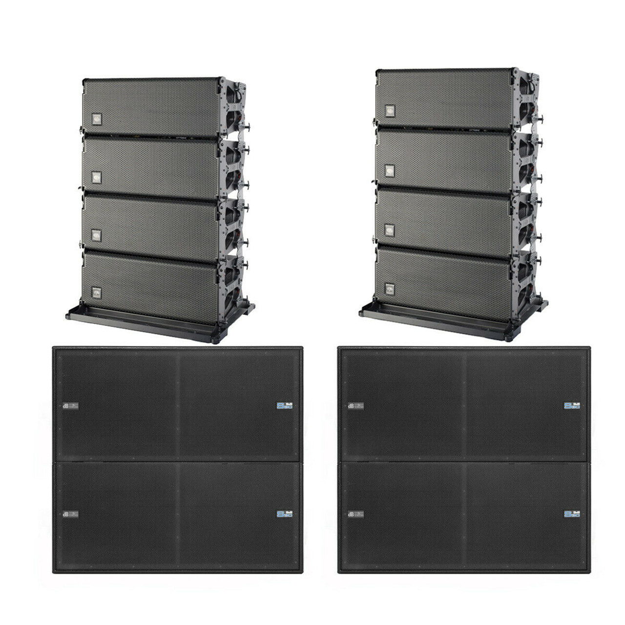 D.A.S. AUDIO 8X EVENT-210A DUAL 10" THREE-WAY POWERED LINE ARRAY & 4X ...