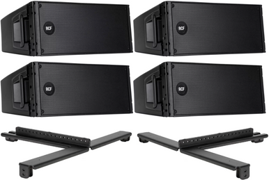 4X RCF HDL 20-A Active 1400W Amplified Club Speakers + 2X RCF FB-HDL20 ...