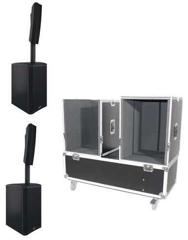 2x QSC KC12 12" Active DJ Loudspeaker 3000W + ProX XS-QSCKC12X2W ATA ...