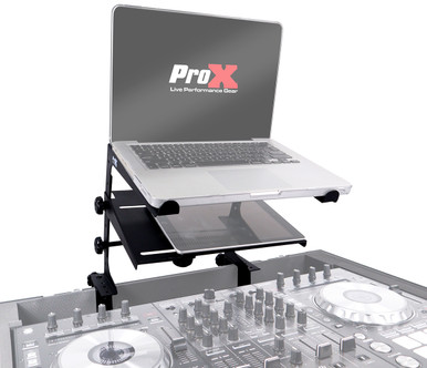 ProX T-Ulps200 Portable DJ Desktop Laptop Stand w/ 2nd Tier Shelf ...