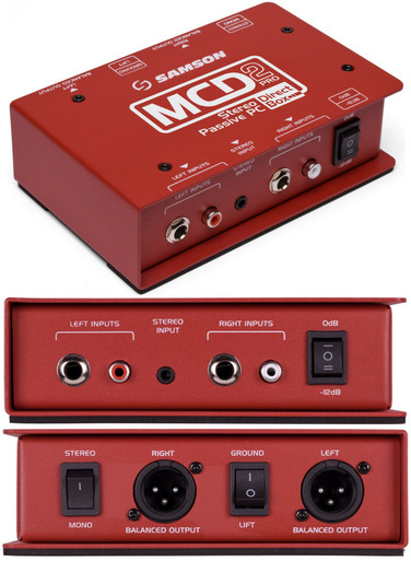 Samson MCD2 Pro Stereo Passive PC Direct Box, DI Box