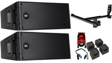 2x RCF HDL20-A Active Line Array 1400W w/ Pole Mount & Amp Covers