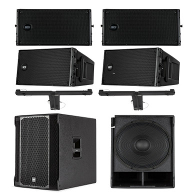 4x RCF HDL10A Active Line Array 2X RCF SUB708-AS II Active Sub w/ Light ...