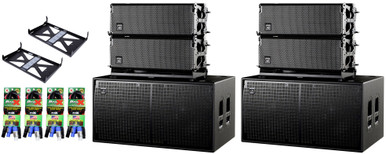 4x DAS Event-210A Dual 10" Powered Line Array Speakers + 2x Event 218A ...