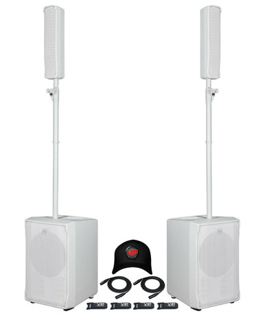 RCF EVOX JMIX8-W Active 12" 1400W Line Array w/ 8-Input Mixer + EVOX J8 ...