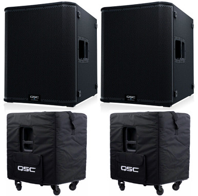 2x QSC KS118 18" ACTIVE DIRECT RADIATING SUBWOOFER 3600W DJ SUB + 2x ...