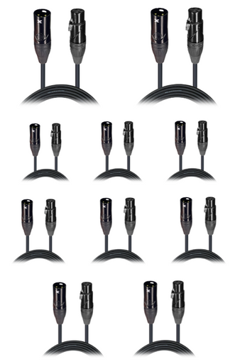 10X ProX XC-MIC15 15Ft Balanced XLR3F to XLR3M High Performance ...