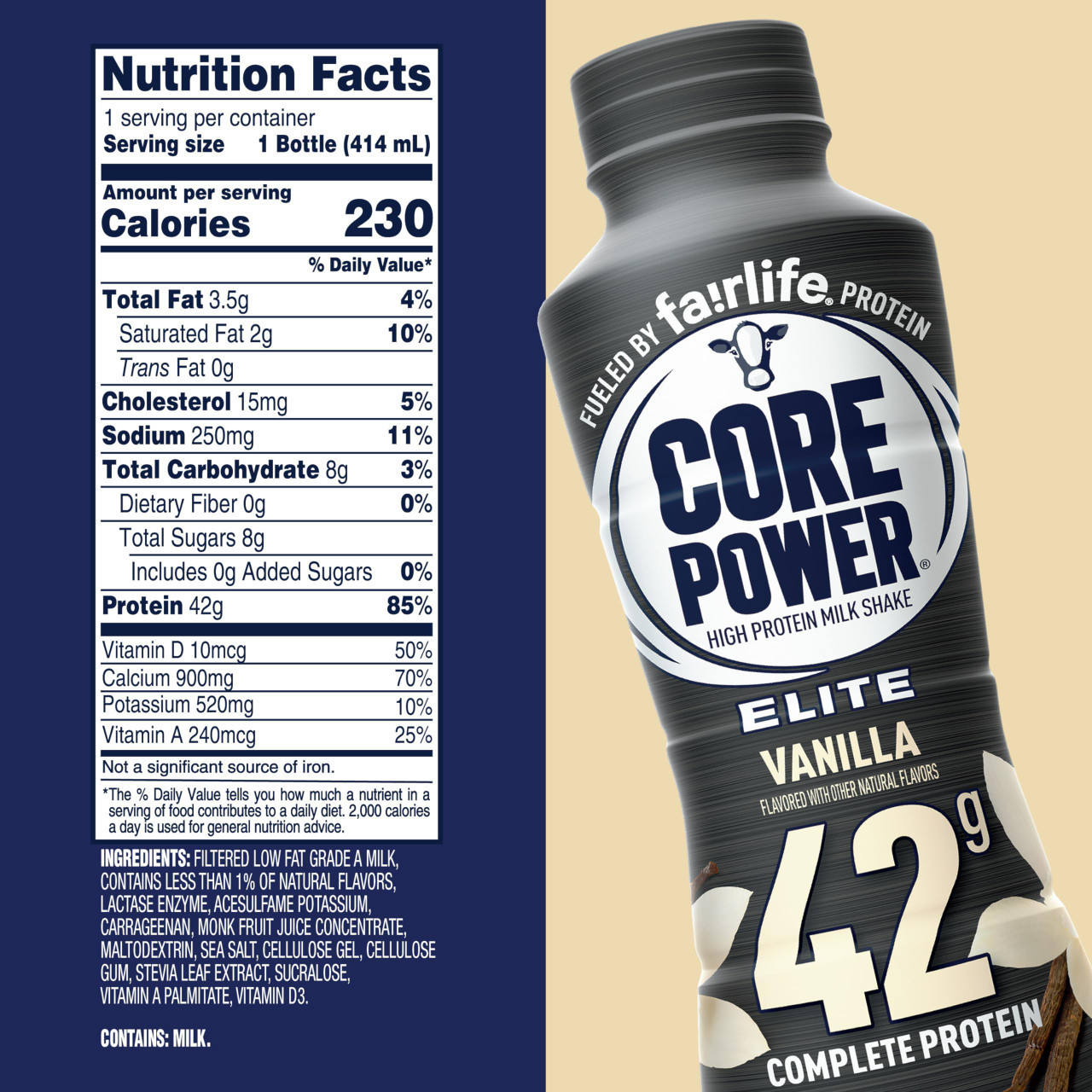 Fairlife Core Power Elite 42g High Protein Shake - Vanilla & Chocolate ...