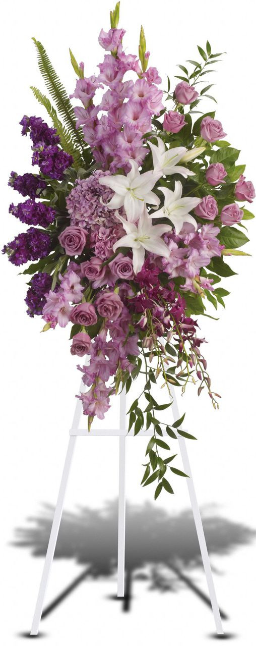 Beautifully Bright Standing Spray | Pearland Funeral Flowers
